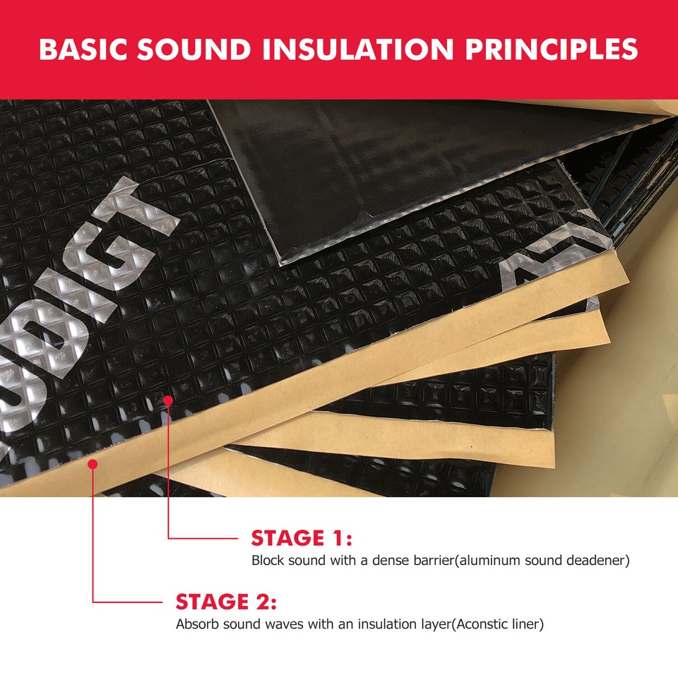 Car Sound Mat Butyl Automotive Sound Deadener Audio Noise Insulation ...