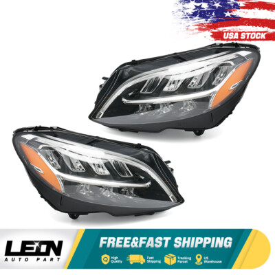 For 2019-2021 Mercedes Benz C300 C43 C63 W205 RH & LH Side Full LED ...