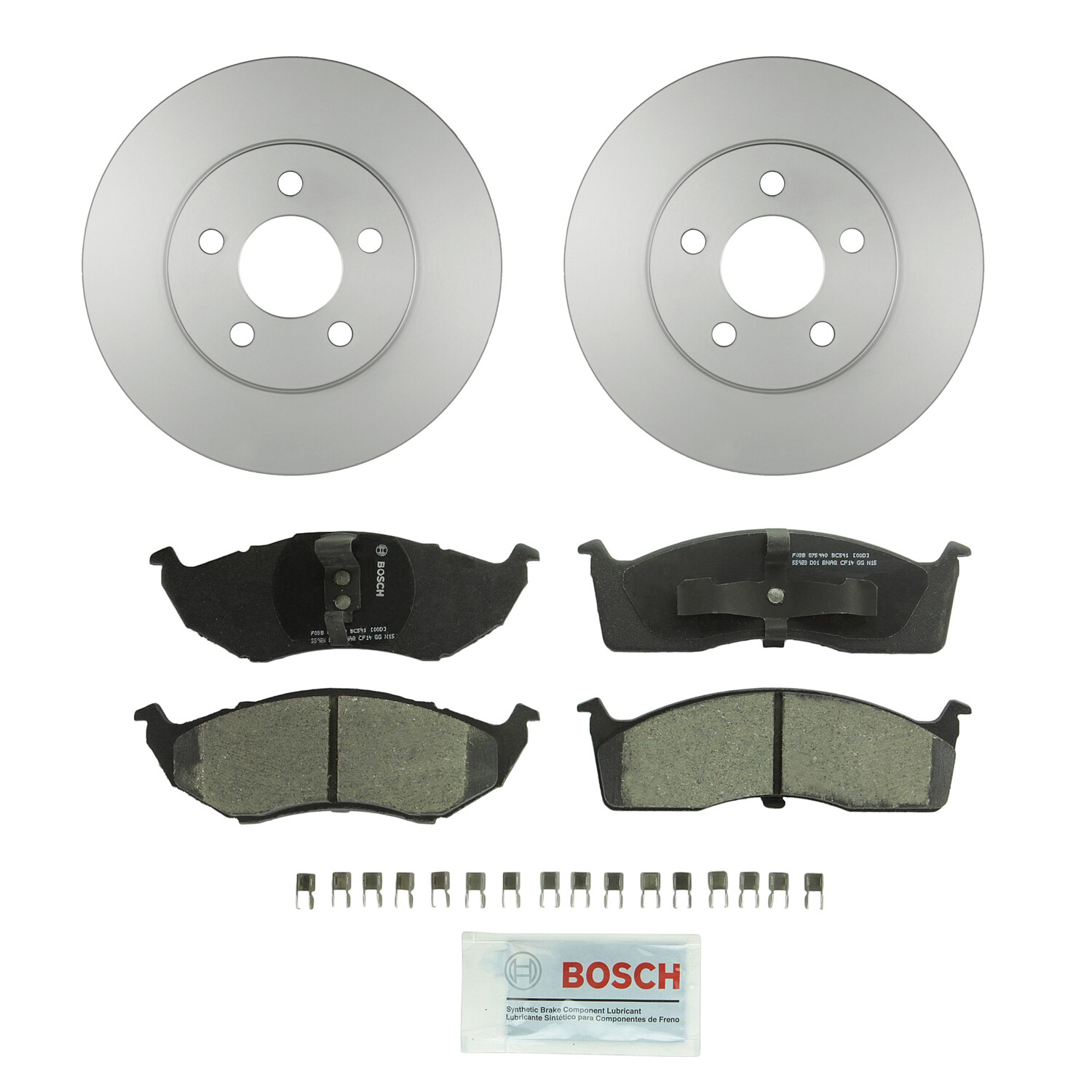 Bosch 2 Front Vented Rotors 256mm Ceramic Disc Brake Pads Kit For ...