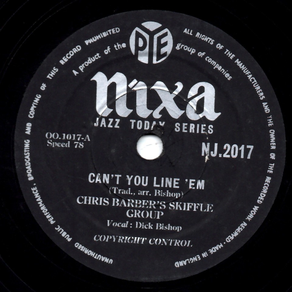 RARE CHRIS BARBER'S SKIFFLE 78 GYPSY DAVY / CAN'T YOU LINE 'EM UK PYE ...