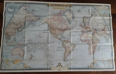 VINTAGE NATIONAL GEOGRAPHIC WORLD MAP FROM 1951 26" x 40" | eBay