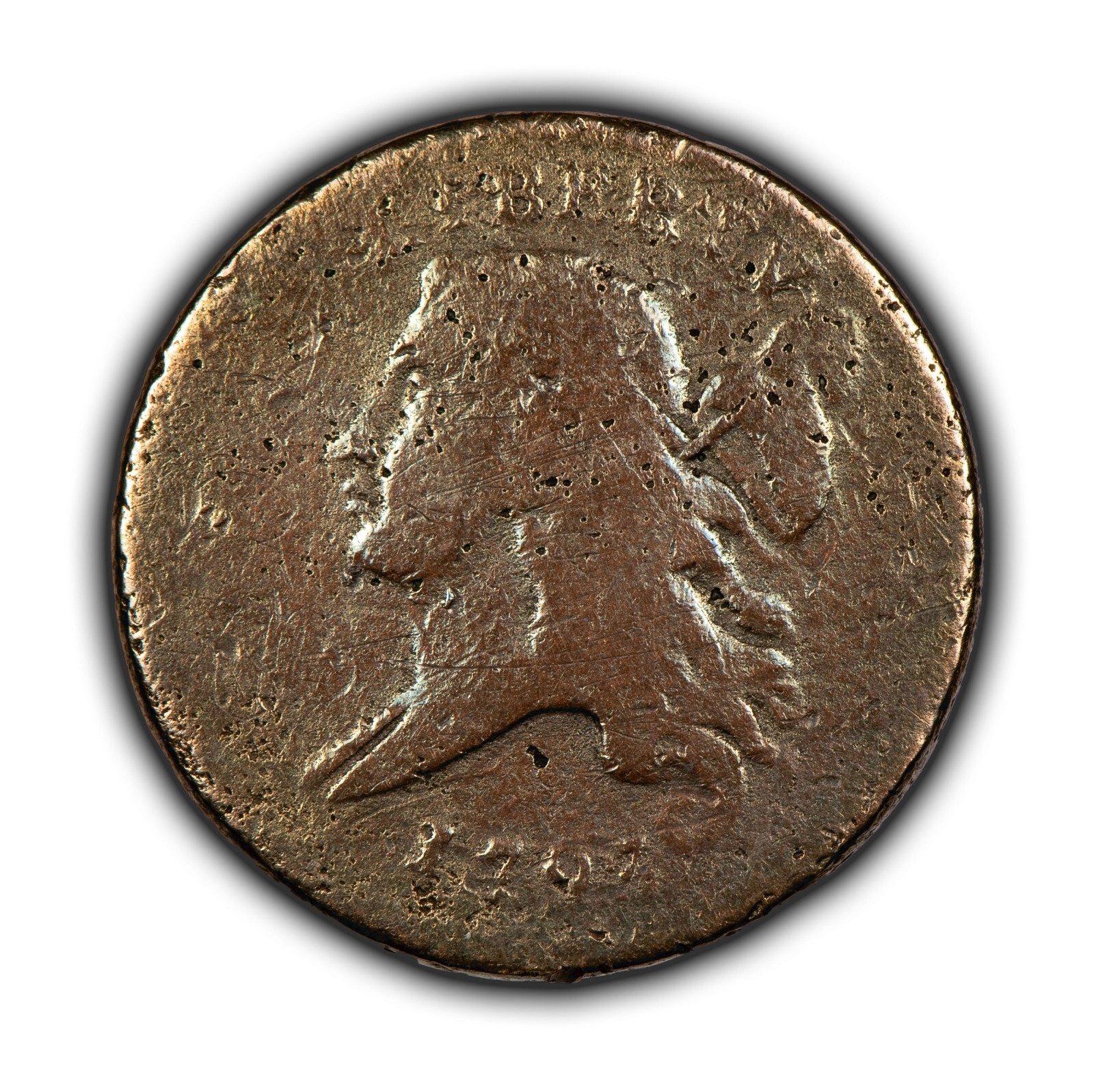 1793 1/2c Liberty Cap Half Cent - Full Crisp Date - PCGS Good Details ...