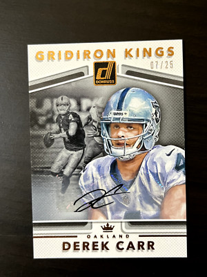 Derek Carr 2017 Donruss Gridiron Kings Autograph /25 #7 Auto Signature ...