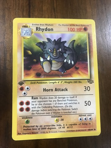 Rhydon 45/64 1st Edition Jungle Set Non-Holo Pokemon Card | eBay