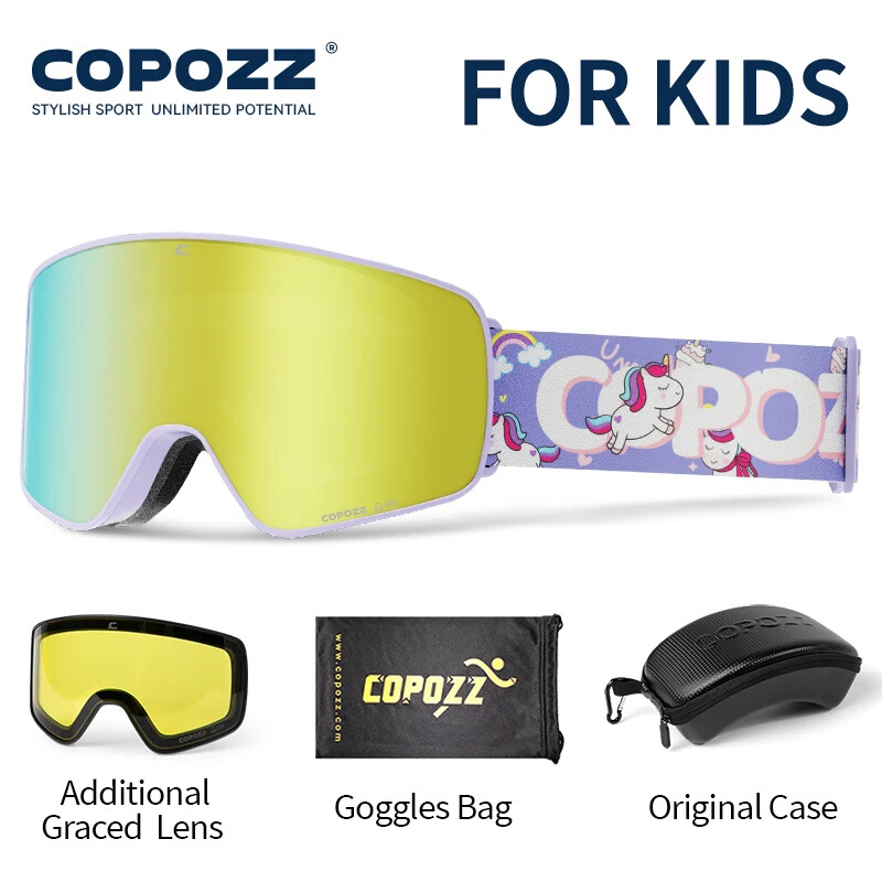 Kids Magnetic Ski Goggles | Quick-Change Anti-Fog Snowboard Goggles for ...