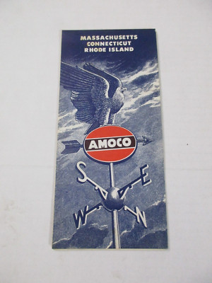 Vintage Amoco Massachusetts Connecticut RI Gas Station Travel Road Map ...