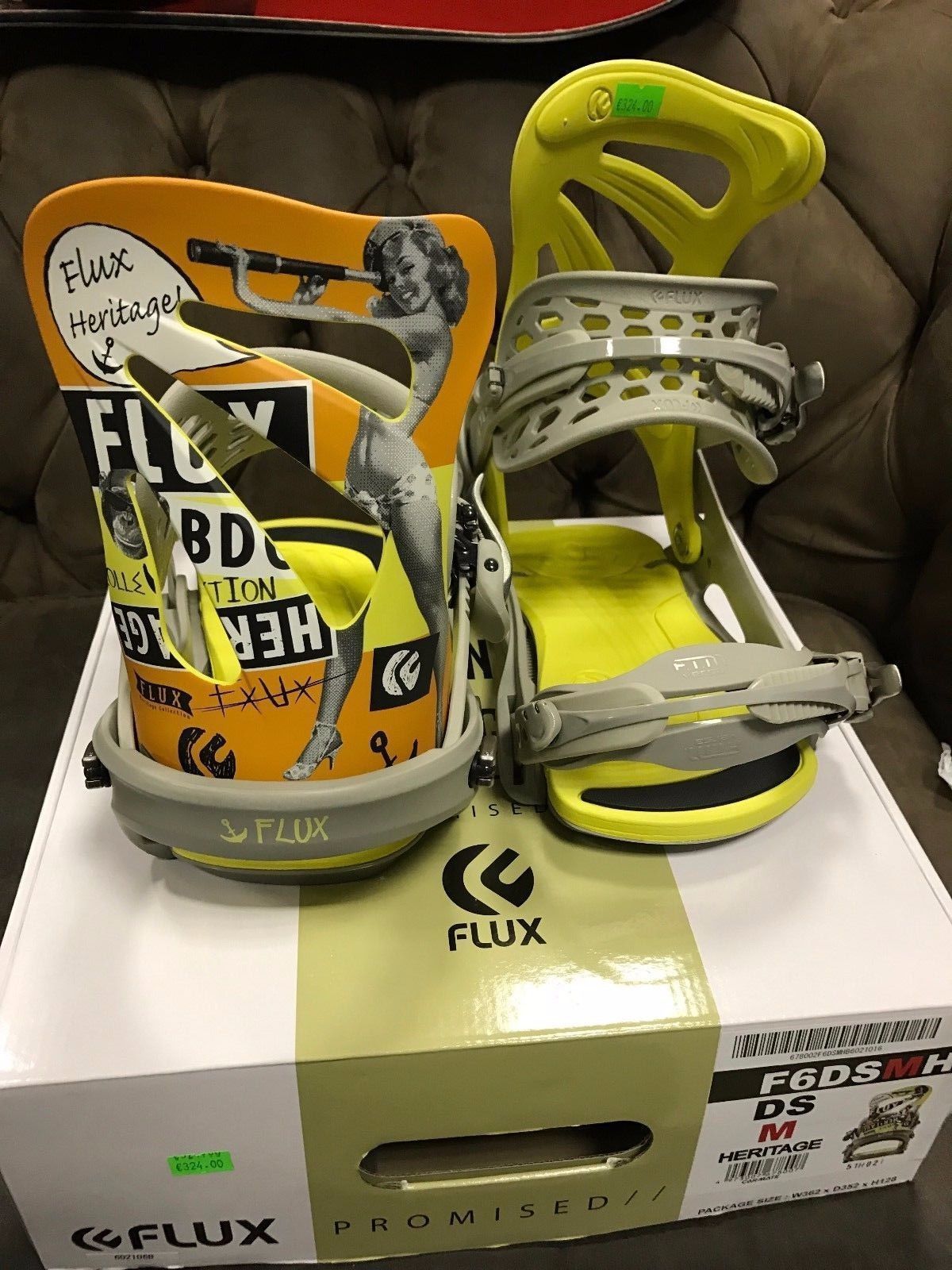 snowboarding snowboard bindings FLUX DS color black yellow heritage ...