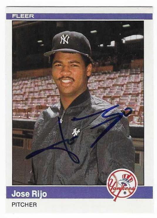 JOSE RIJO 1984 FLEER UPDATE AUTOGRAPHED SIGNED # U-99 NEW YORK YANKEES ...