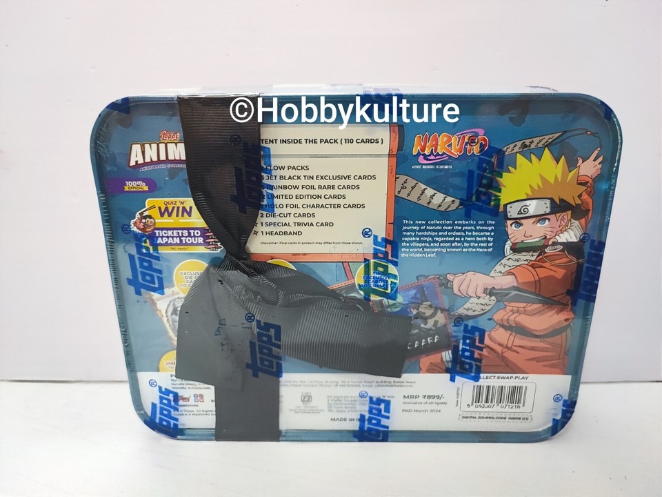 Topps Animax Naruto 2024 NEW Trading Card TCG BLASTER TIN SEALED CASE ...