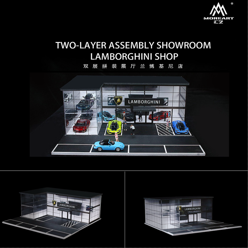 Diorama 1/64 Diecast Garage Model LED Gas Station Model Car Display ...
