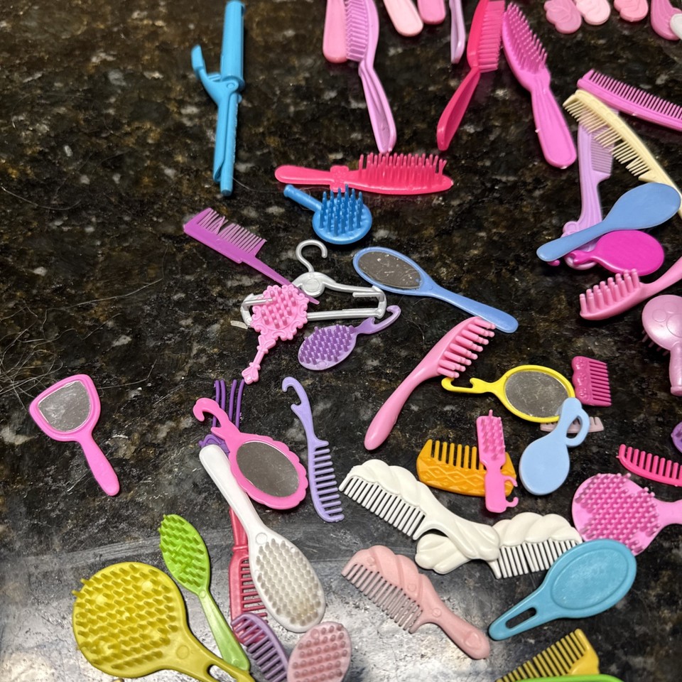 Vtg Barbie Mattel Hair Accessories Lot Brushes Combs Huge Lot Odds ...
