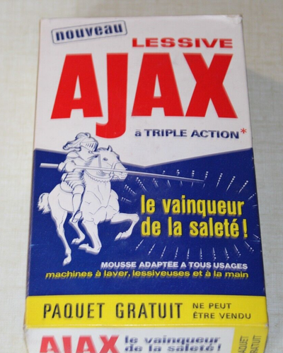 ancien Paquet de lessive AJAX A TRIPLE ACTION des années 60 ou 70 330 g ...