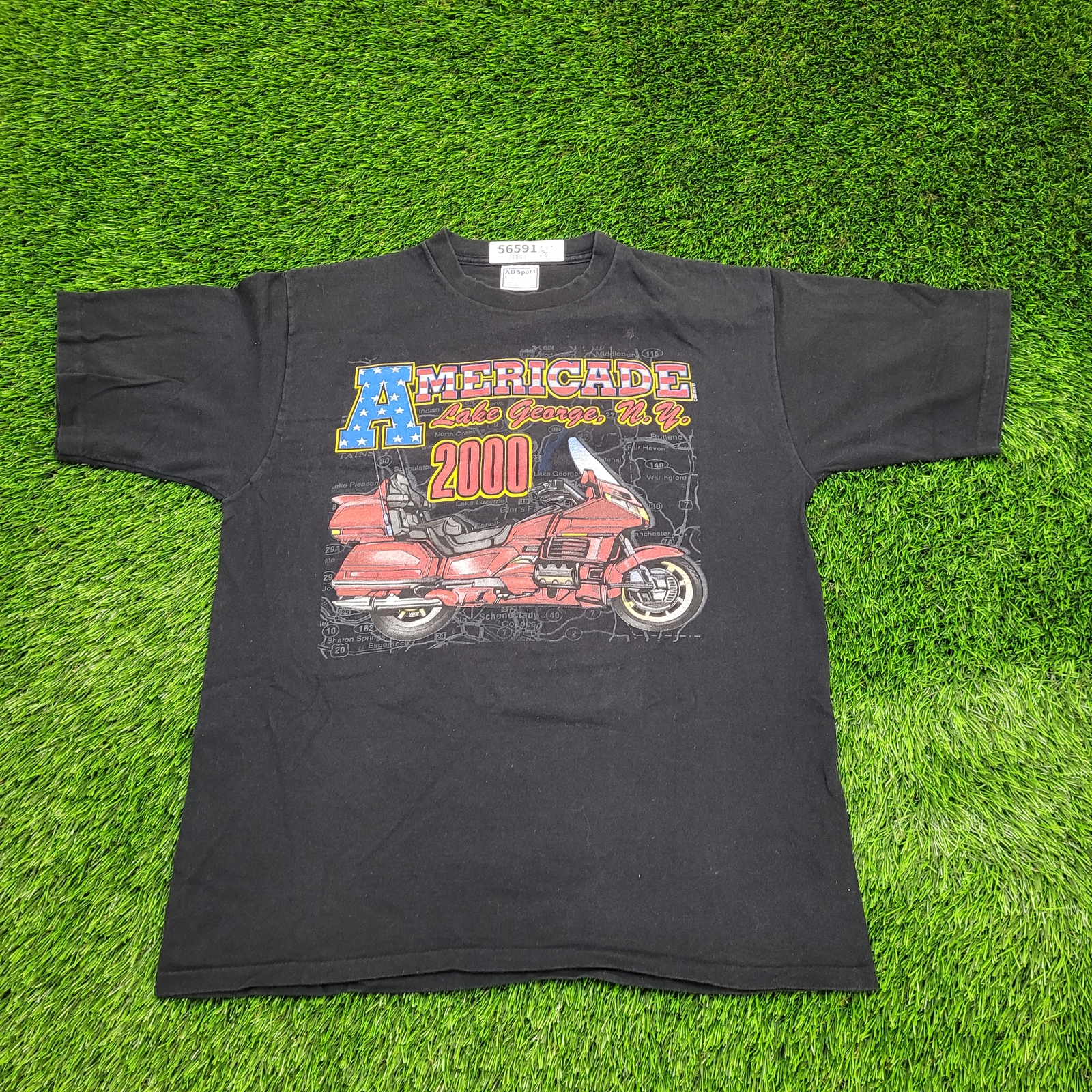 Vintage 1999 Americade Lake-George Biker Rally Shirt … - Gem