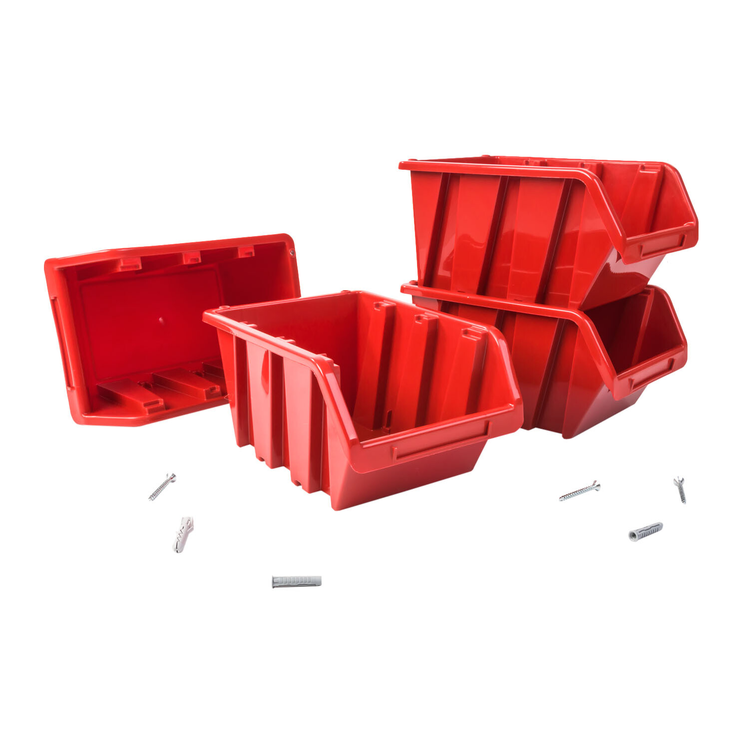 Set 10 X Stack Boxes NP10 Red Storage Boxes Sort Boxes | eBay