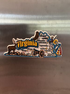 Virginia Jumbo State Map Fridge Magnet | eBay