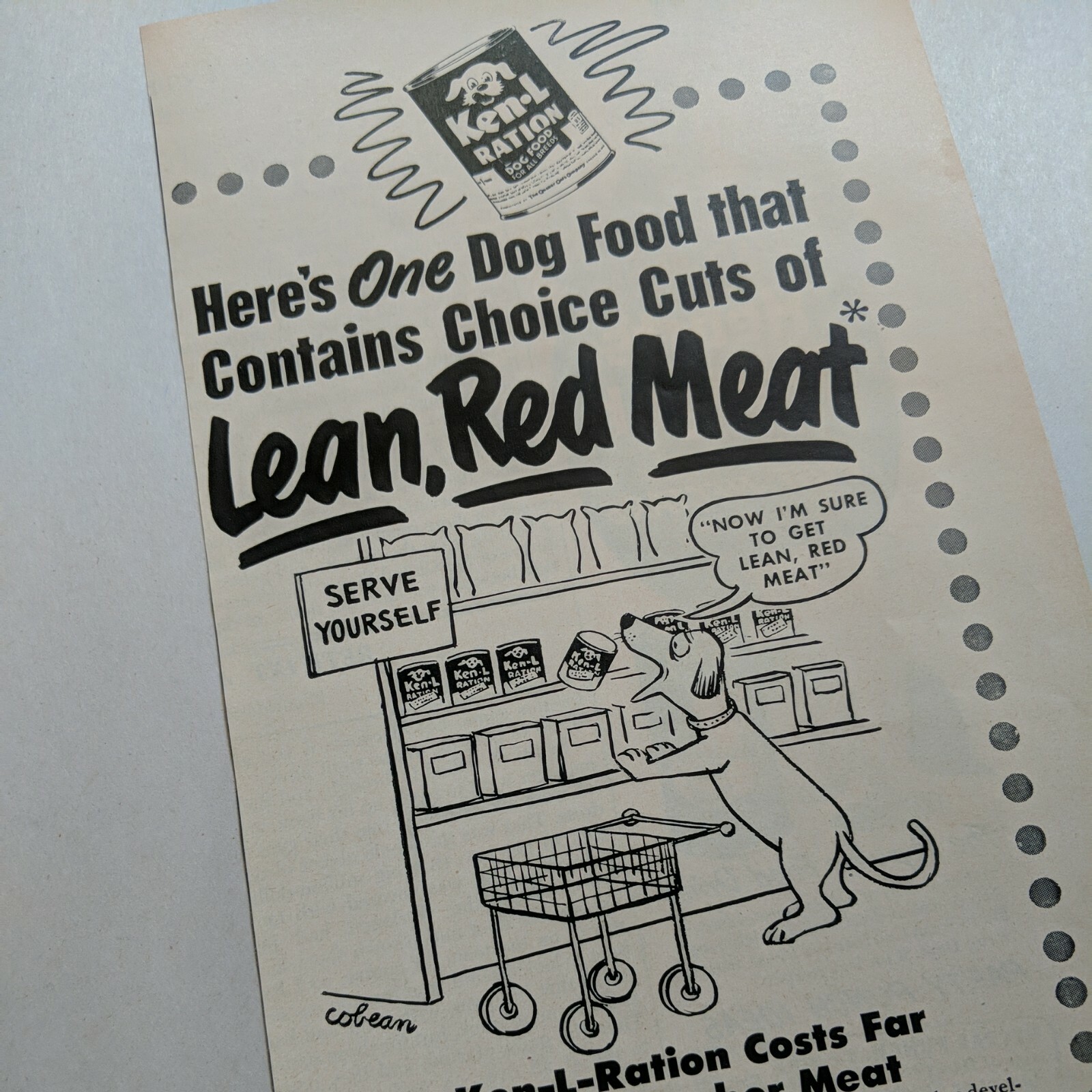 Vintage KEN-L RATION DOG FOOD 1949 Original Magazine Ad | eBay