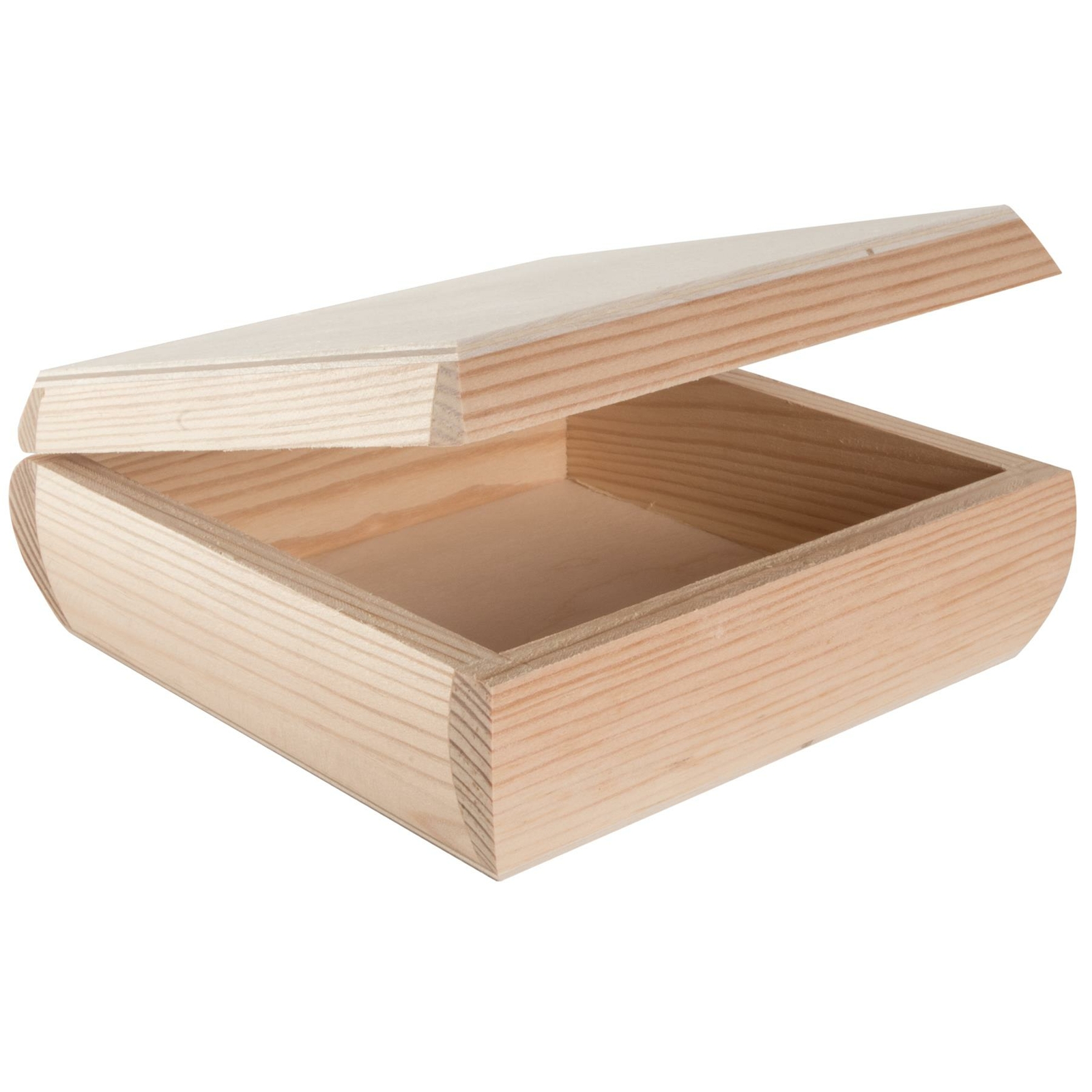 Small Square Wooden Box 16x16x6 cm / Rounded Corners Keepsake Memory ...