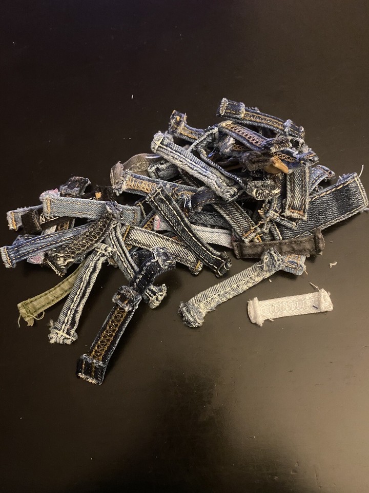 50 Denim Blue Jean Belt Loops For Quilting Crafts - upcycled Lot F | eBay