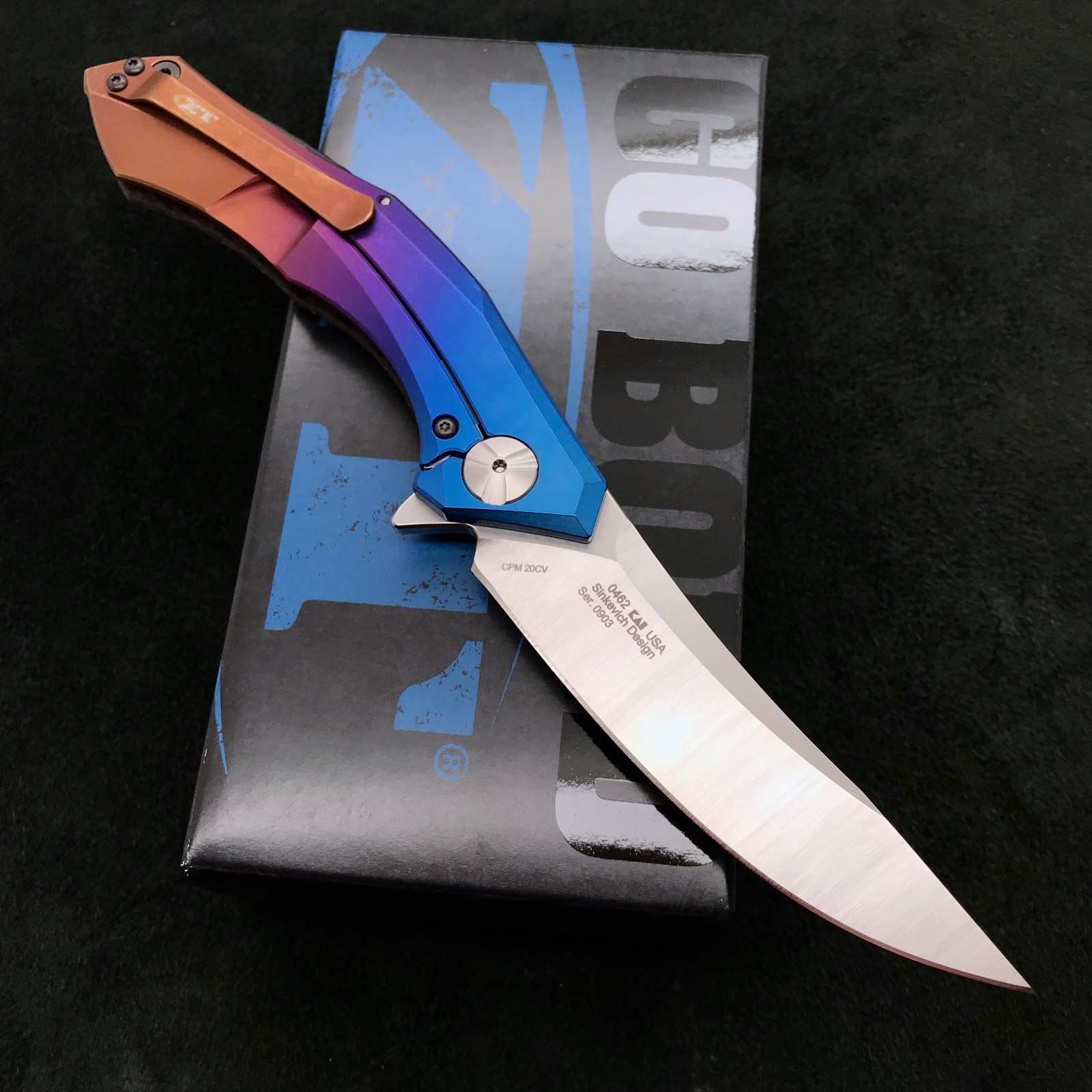 Zero Tolerance ZT 0462 Folder ZT0462 20CV Steel w/ Carbon Fiber w/ Wyo ...