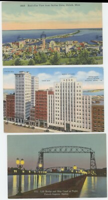 Bird's Eye View From Skyline Duluth, MN BRIDGE SKYSCRAPER LOT OF 3 ...