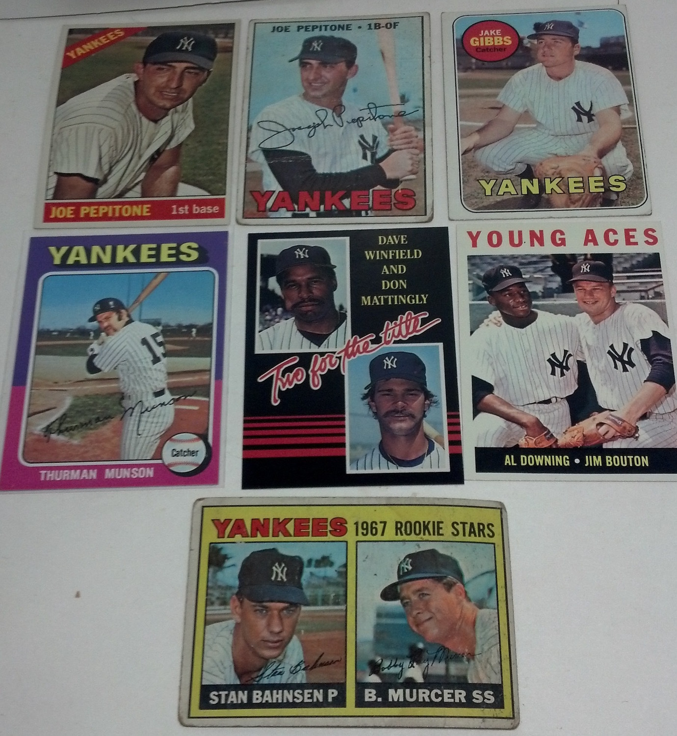 Set of 7 NY Yankee Topps Vintage Baseball Cards (1 Donruss) | eBay