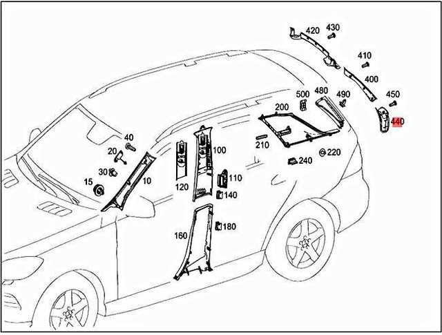 Mercedes-Benz 1666910308 Genuine OEM Pillar Trim for sale online | eBay