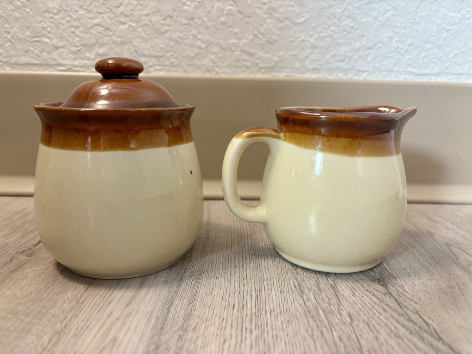 Vintage Japanese Stoneware Cream and Sugar Set Wheat Pattern 1970’s | eBay