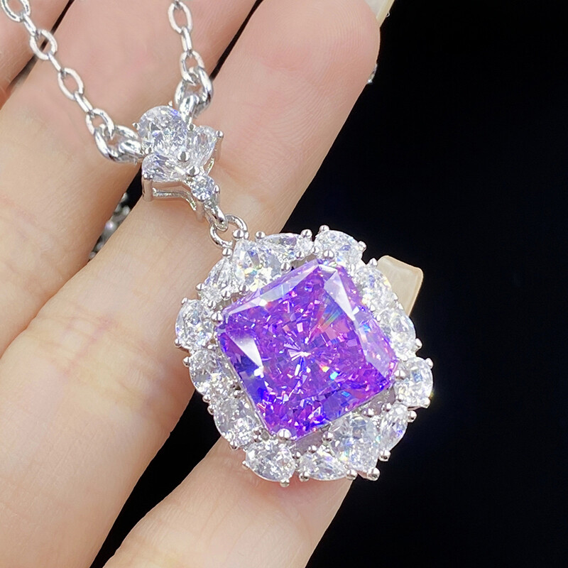 New 10mm Purple Kunzite Ice Flower Cut Gems Charm Women Silver Earring ...