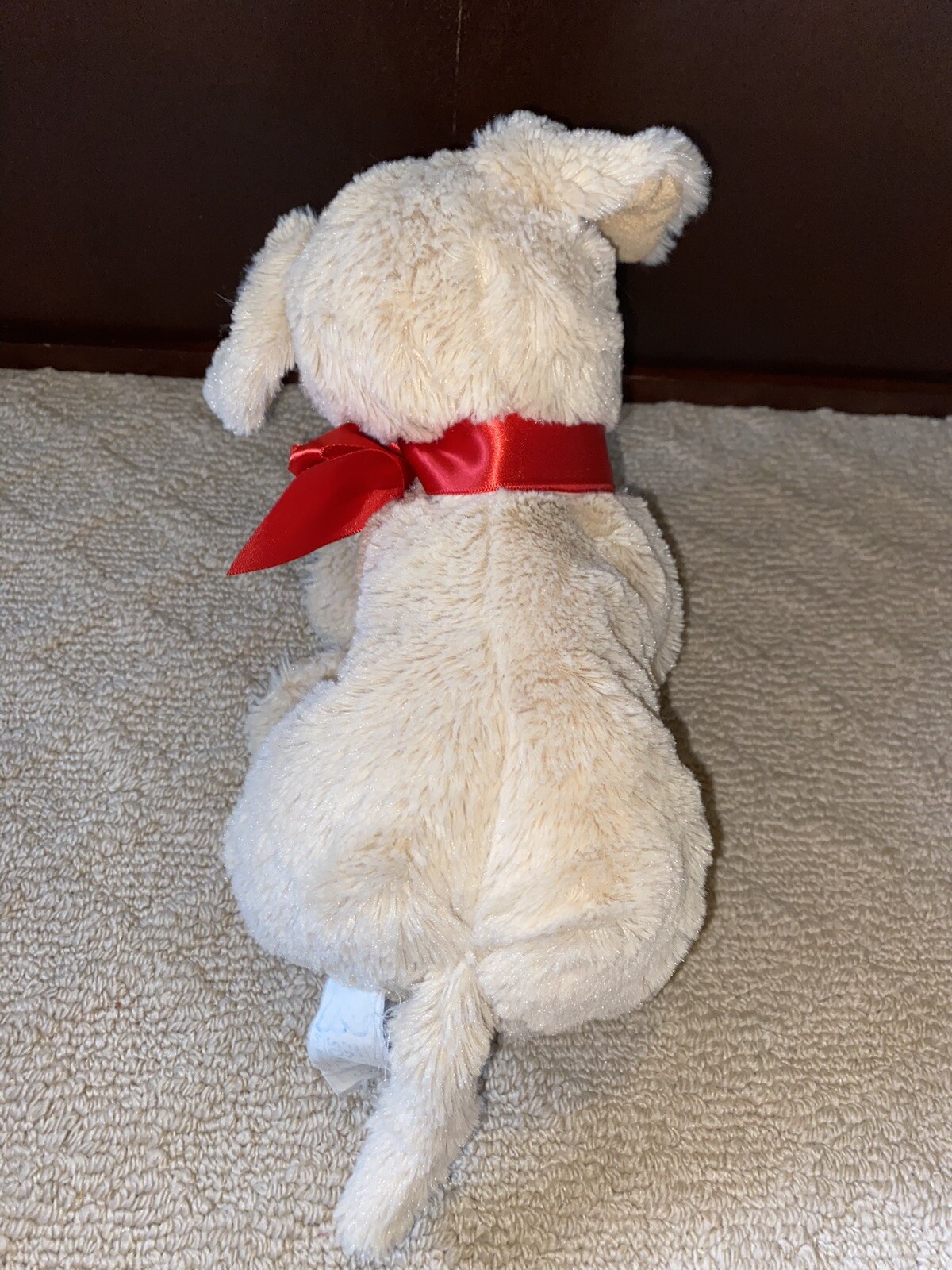 Princess Soft Toys Floppy Puppy Dog Lab Plush Red Satin Bow | eBay