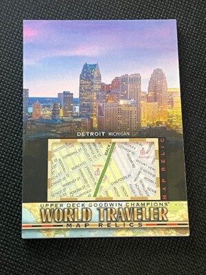 2021 Goodwin Champions World Traveler Map Relics Detroit Michigan #WT ...