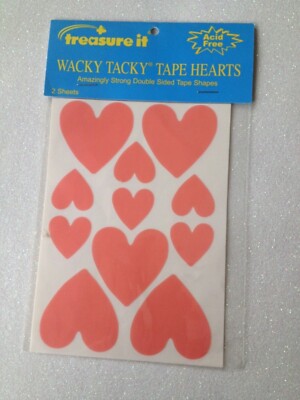 WACKY TACKY TAPE HEARTS DOUBLE SIDED TAPE SHAPES SMALL LARGE HEARTS 11 ...