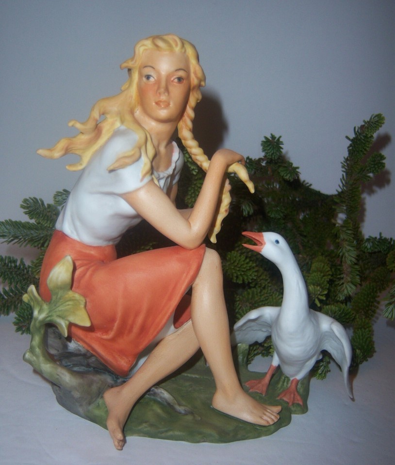 Kaiser Porcelain Bisque Figurine ~ Goose Girl ~ # 377 W.Germany ~ Hand ...