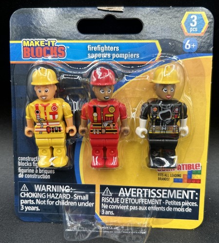 Make-It Blocks sets Firemen, crew Mini Figures 3 pc Sealed New | eBay