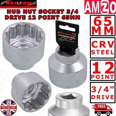 Neilsen 3/4" Drive Standard Metric Single Hub Nut Socket 65mm 12pt Ford ...