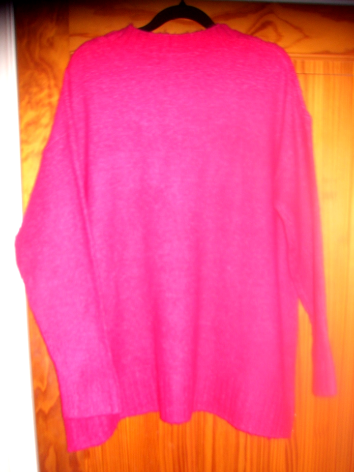 M&S COLLECTION LONG SLEEVE ROUND NECK CERISE PINK JUMPER SIZE LARGE | eBay