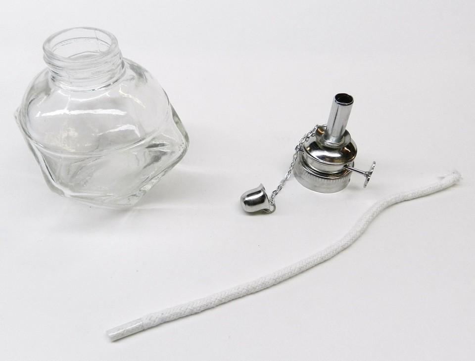 Alcohol Lamp Spirit Lamp Burner Adjustable 3/16 Wick 4oz Faceted Glass ...