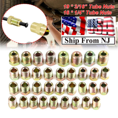 35pcs Brake Line Fitting Nuts Kit For Inverted Flares On 3/16 And 1/4 ...