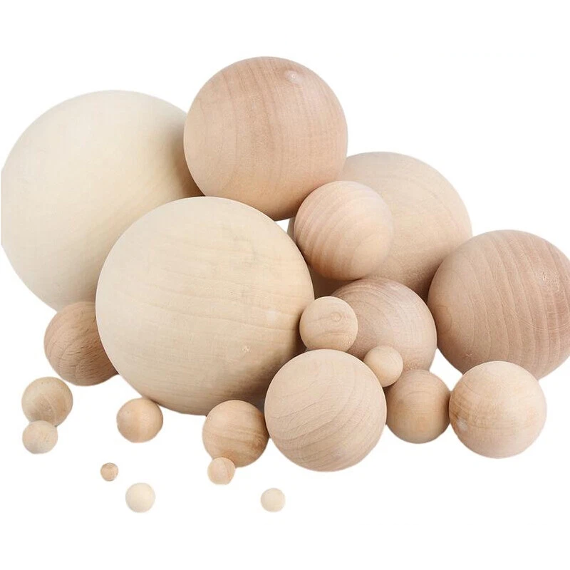 Natural Wood Solid Balls HardWood Wooden Ball DIY / Crafts / Game ∅ 6mm ...