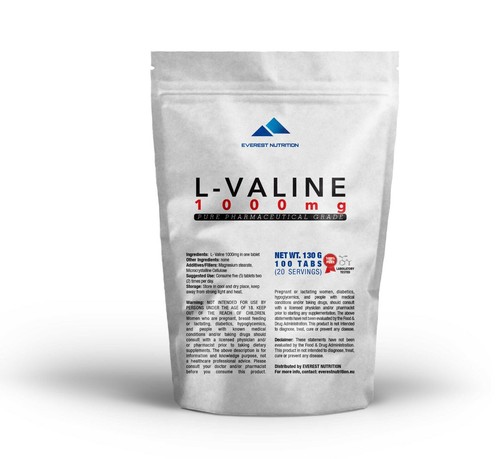 L-Valine 1000mg Tab – BCAA Amino Acid for Muscle, Strength, Workout ...