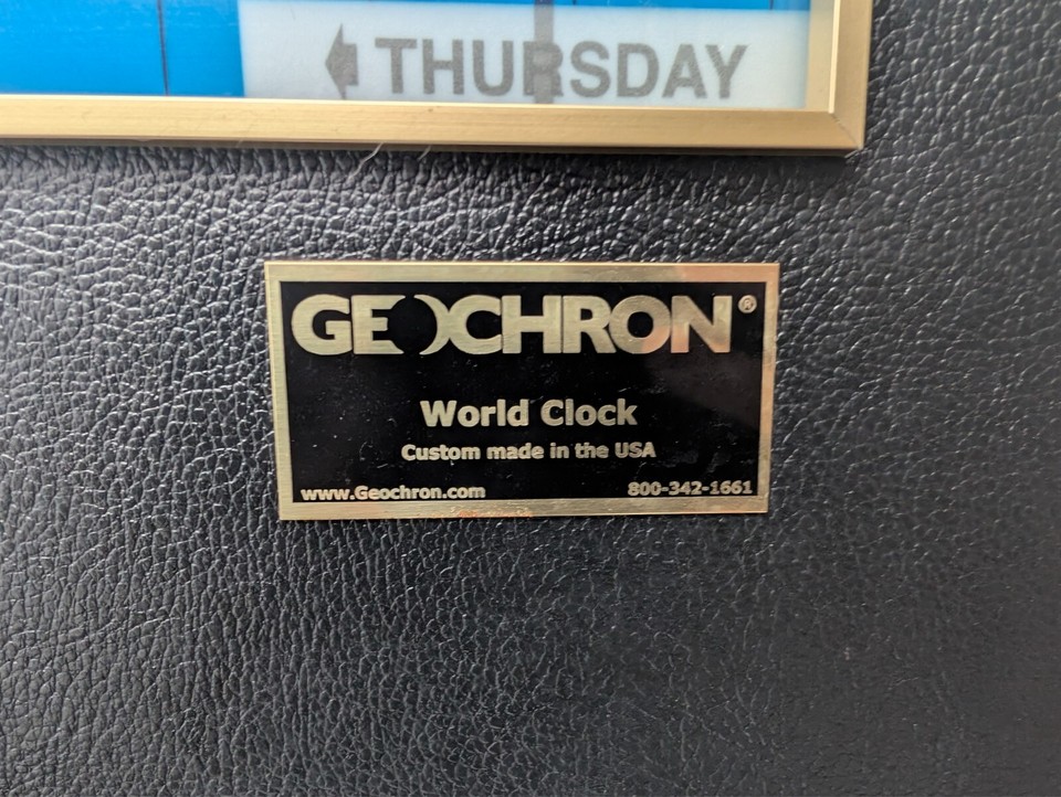 Original Geochron Kilburg World Clock: Black Goatskin / Gold / Analemma ...