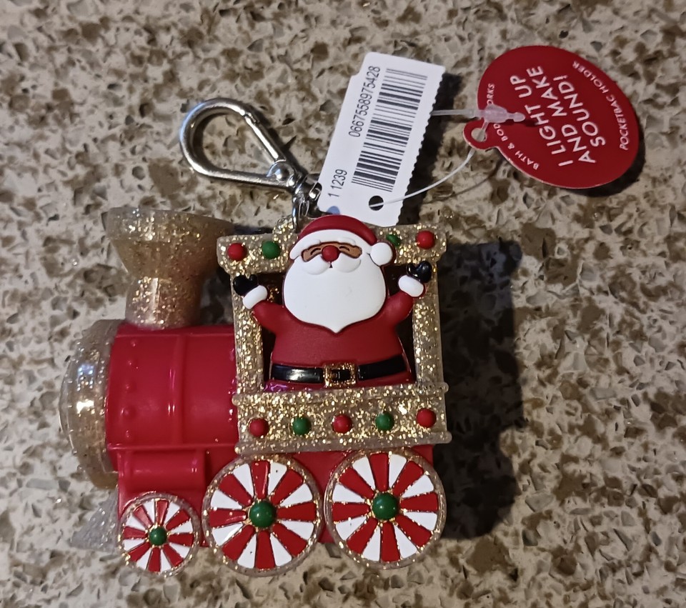 Bath & Body Works Santa Train Lights & Sound PocketBac Sanitizer Holder ...