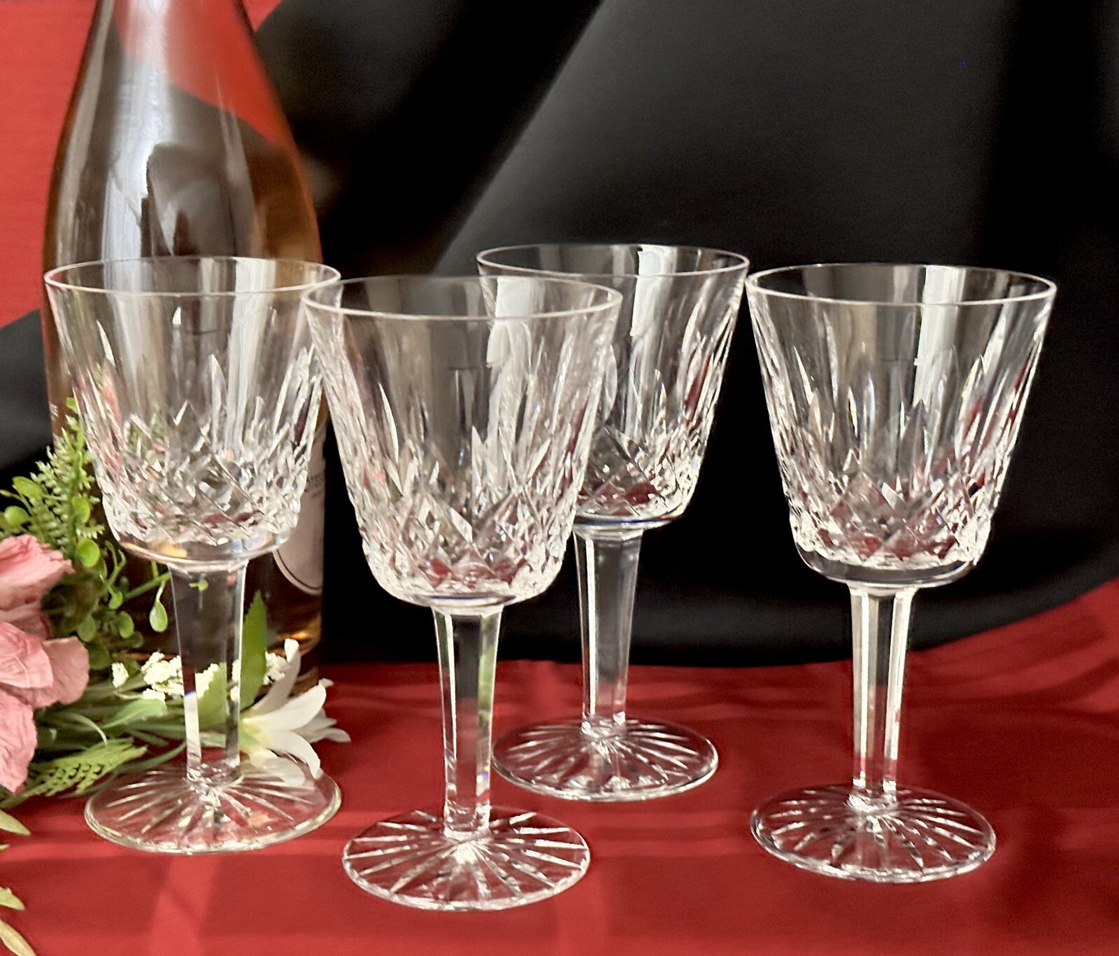 Waterford Crystal Lismore Claret Wine Glasses Elegant Crystal Vintage ...