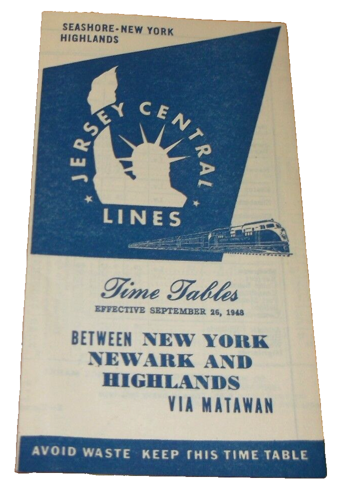 SEPTEMBER 26 1948 CNJ CENTRAL OF NEW JERSEY ATLANTIC HIGHLANDS PUBLIC ...