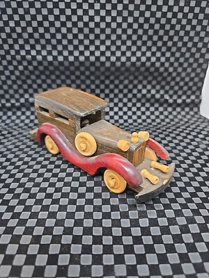 Vintage Wooden Car Toy Model Figure Original Old Fine Hand Crafted | eBay