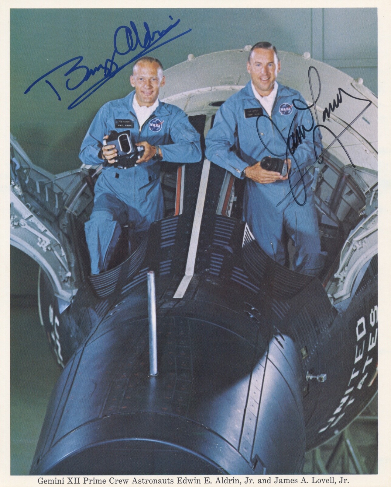 EDWIN BUZZ ALDRIN & JAMES LOVELL Autographed Signed Gemini Crew NASA ...