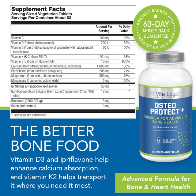 Osteo Protect Plus With K2 by VitaLogic - 250 Tablets for sale online ...