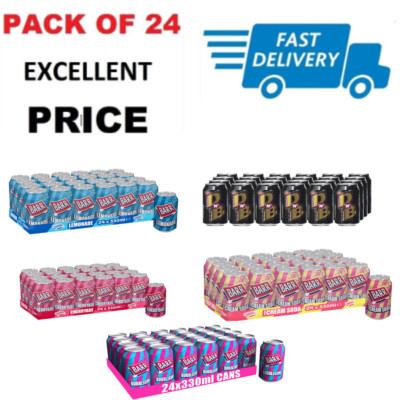BARR since 1875, Cherryade, 24 pack Fizzy Drink Cans, Low Sugar, 24 x ...