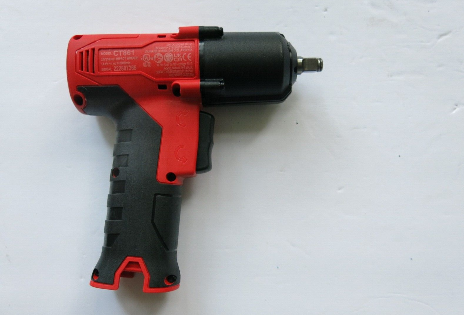 SNAP-ON TOOLS CT861 3/8 Brushless Cordless 14.4v Impact Gun/Wrench FIRE ...