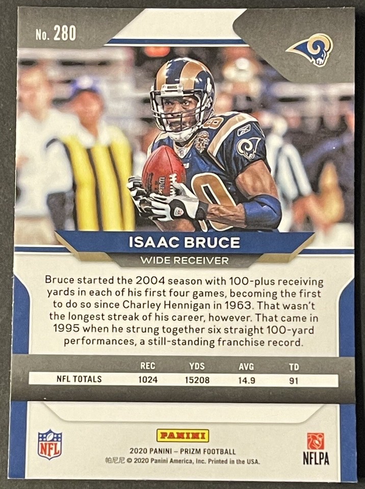 2020 Panini Prizm Base #280 Isaac Bruce Los Angeles Rams Football Card ...