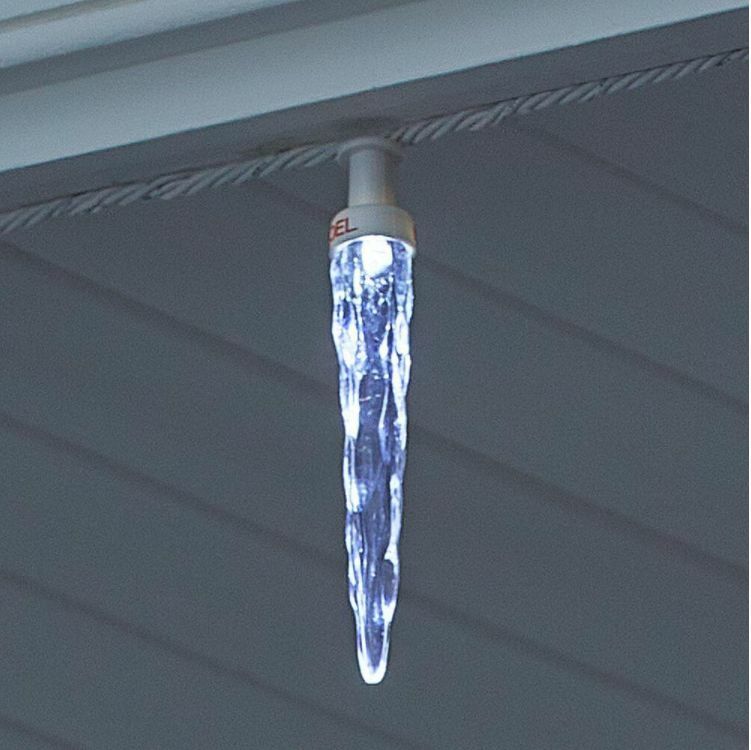 Gemmy Lightshow Color Motion 24 Count White Deluxe LED Christmas Icicle ...